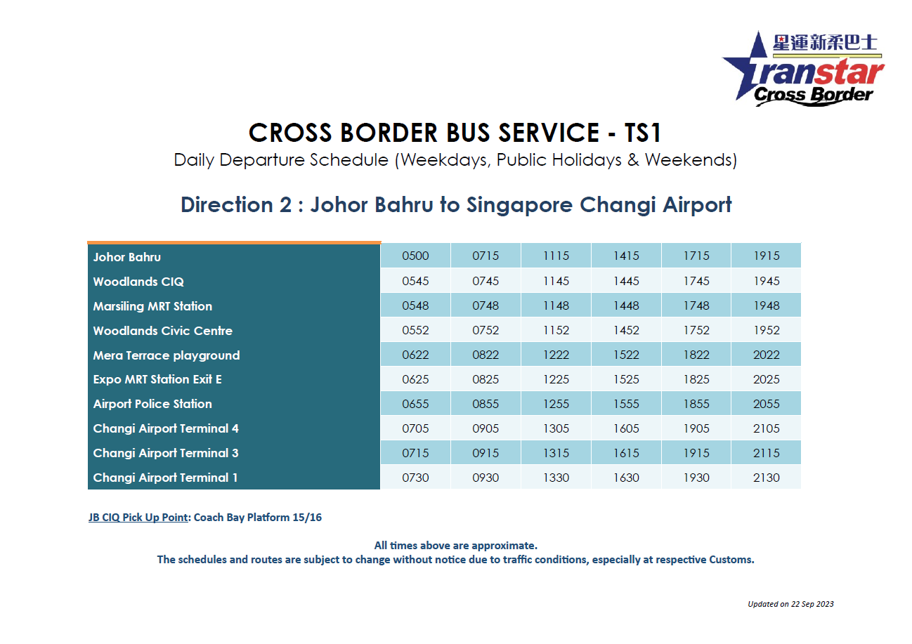 TS1 Schedule - Transtar Travel | Transtar Travel